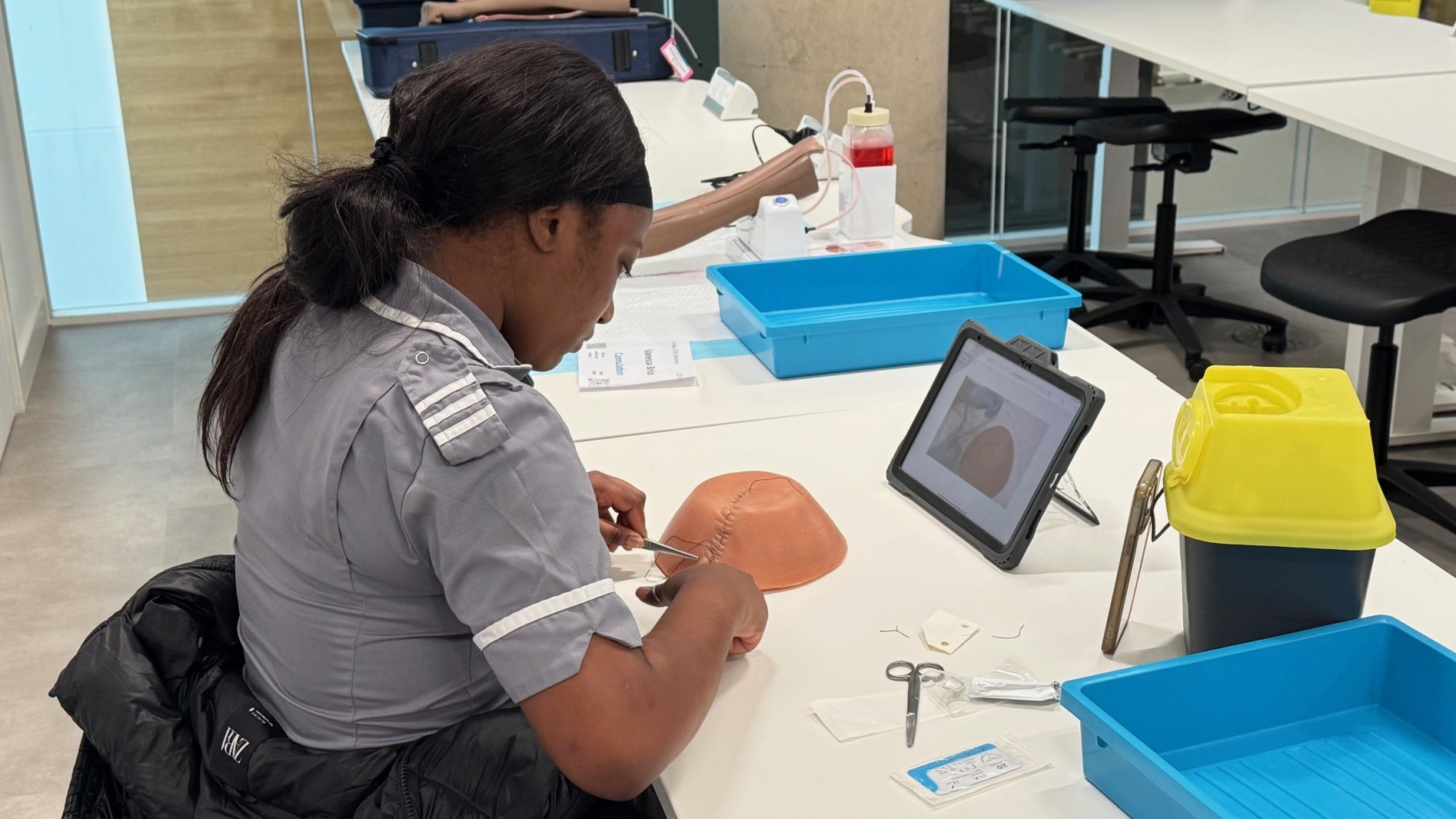 Practice makes perfect. Health students brush up their skills with ...